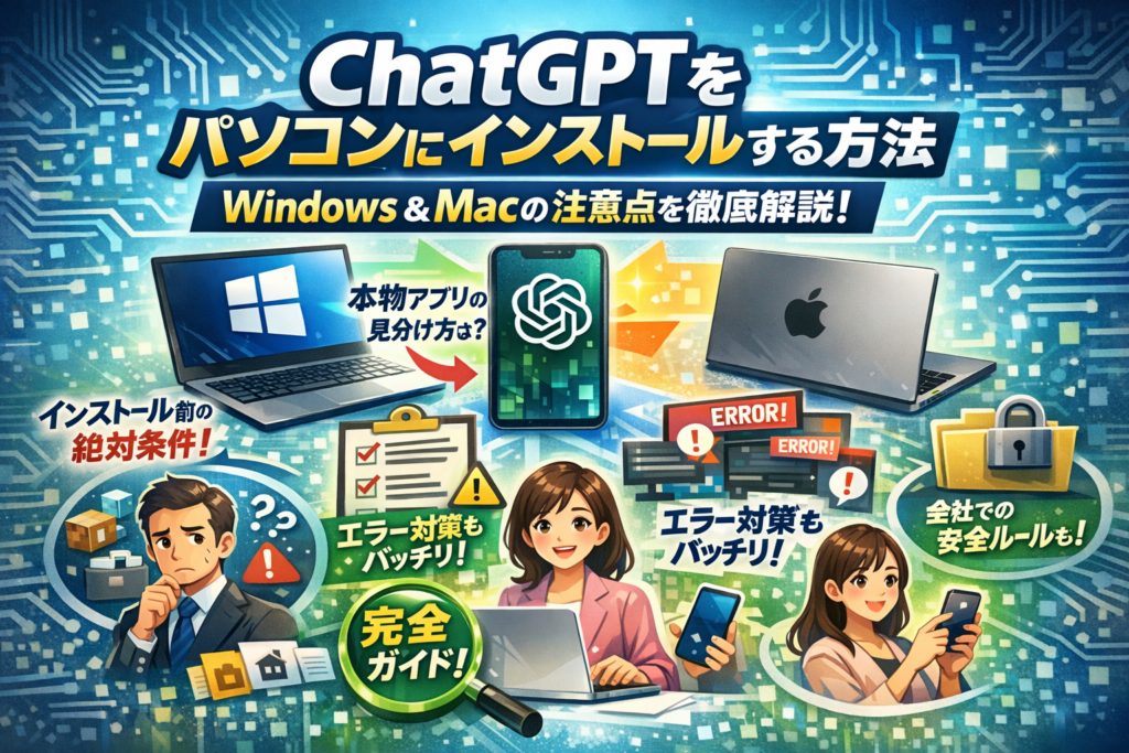 ChatGPTをパソコンにインストールする手順やWindowsとMacでの注意点を分かりやすく解説！ - ハウスケアラボ