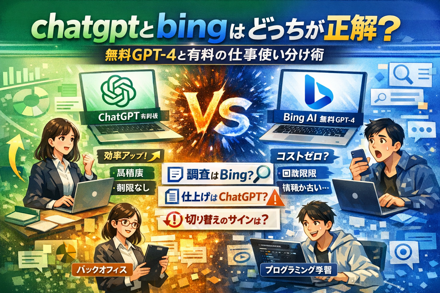 chatgptとbingはどっちが正解？無料GPT-4と有料の仕事使い分け術 - ハウスケアラボ