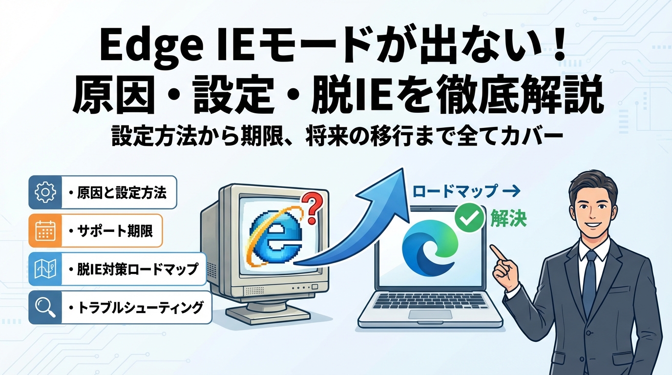 edgeでinternetexplorerモードが出ない原因と設定・期限・脱IE対策を徹底解説！ - ハウスケアラボ
