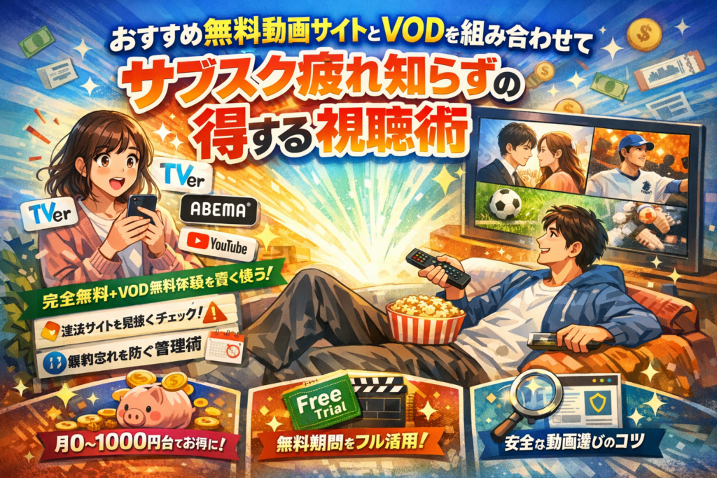 おすすめ無料動画サイトとVODを組み合わせてサブスク疲れ知らずの得する視聴術 - ハウスケアラボ