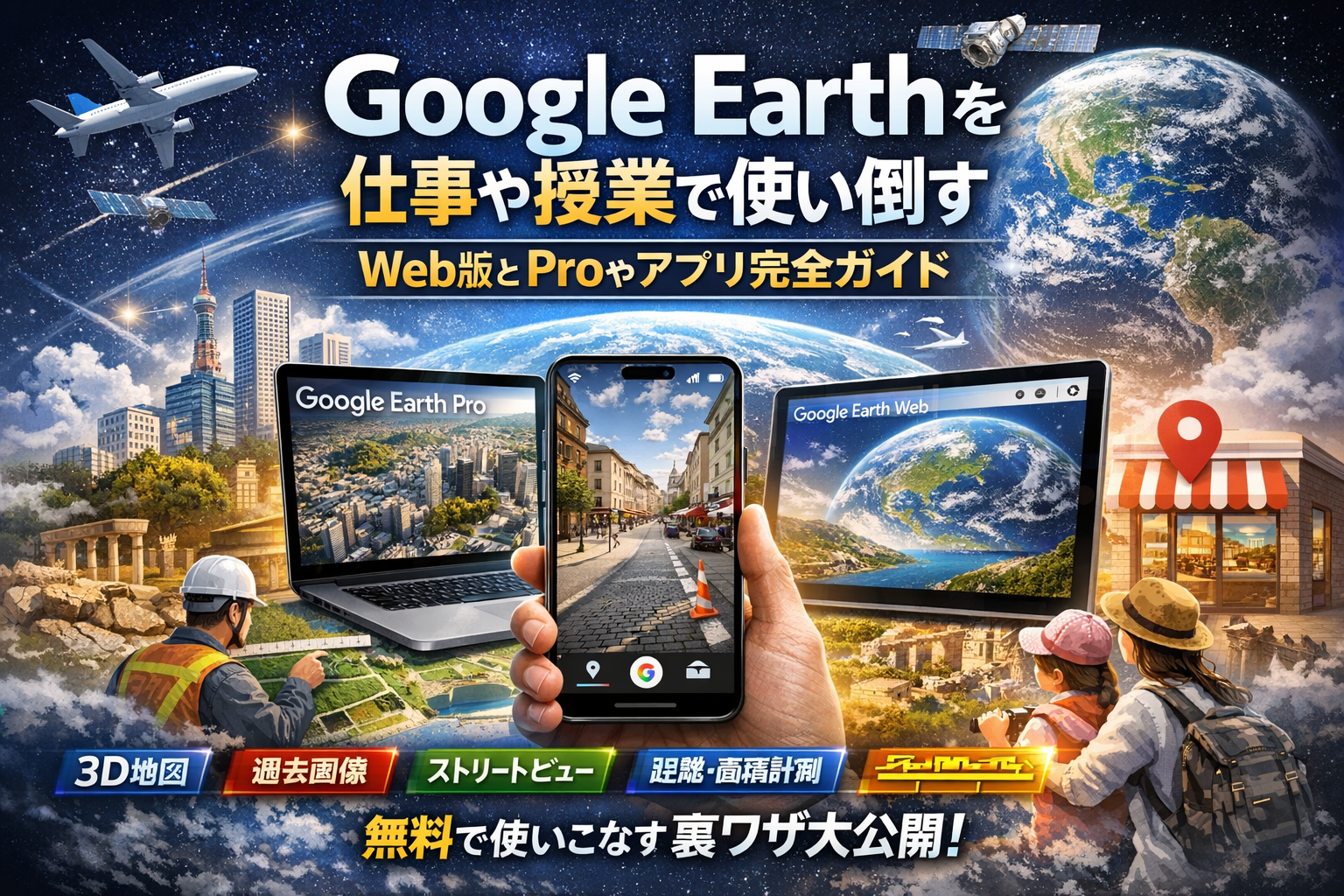 google earthを仕事や授業で使い倒すWeb版とProやアプリ完全ガイド - ハウスケアラボ