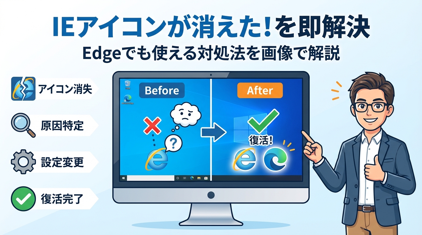 internet explorer iconが消えた時のIEやEdgeで即対処する方法 - ハウスケアラボ