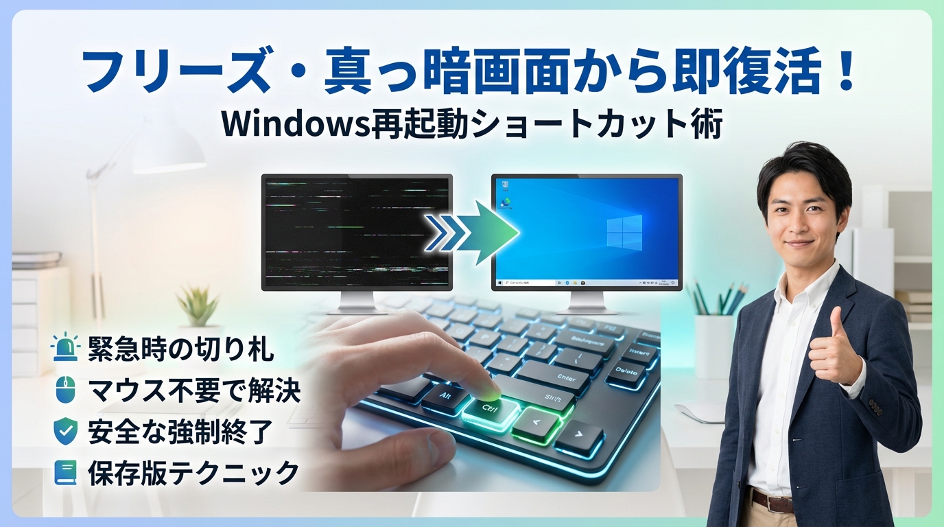 windowsで再起動ショートカットを極めてフリーズや真っ暗画面から即復活 - ハウスケアラボ
